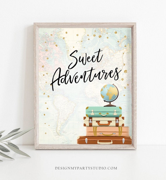 Miss to Mrs Travel Sweet Adventures Sign Bridal Shower Wedding | Etsy