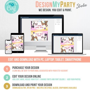 Editable Cats and Dogs Food Labels Kitten Birthday Place Card Tent Card ...