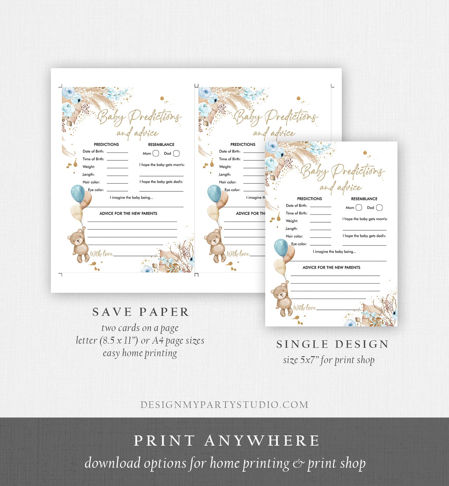 Editable Baby Predictions Baby Shower Game Advice for Parents - Etsy