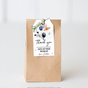 Editable Outer Space Favor Tags Astronaut Birthday Thank You Gift Label ...