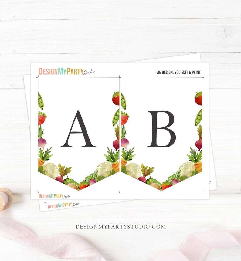 Farmers Market A-Z Banner Alphabet Numbers Banner Baby Shower - Etsy