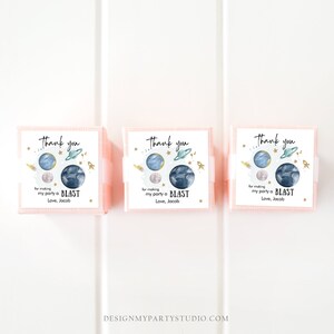 Editable Outer Space Favor Tags Space Birthday Thank You Sticker Galaxy ...