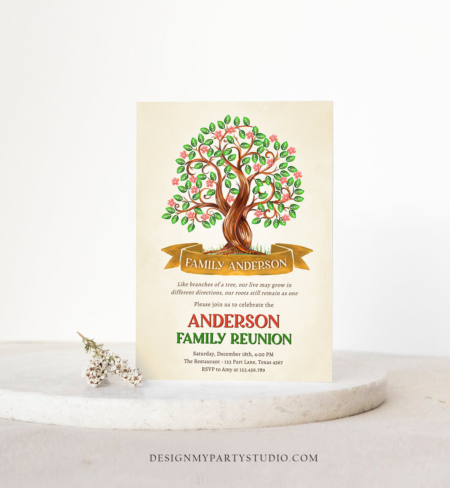 Family Reunion Tree Invitations