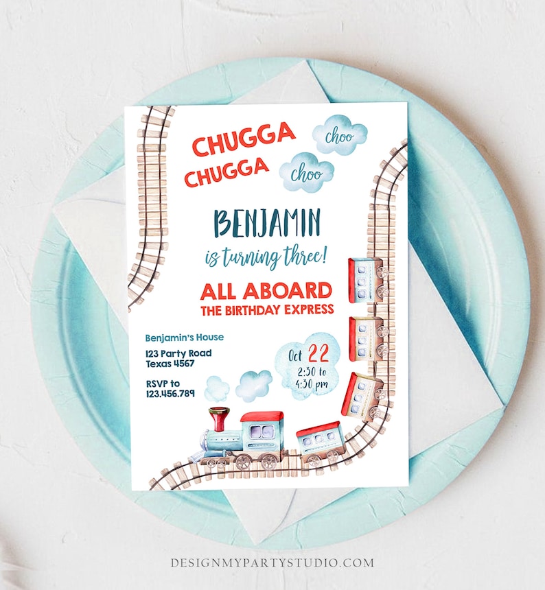 Editable Train Birthday Invitation Vintage Train Party Train - Etsy