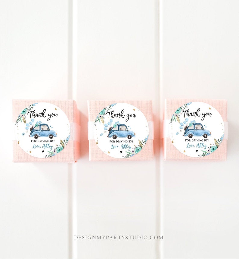 Editable Drive by Favor Tag Thank You Driving by Baby Shower | Etsy