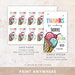 Editable Summer Ice Cream Teacher Appreciation Tag Kids End of School ...