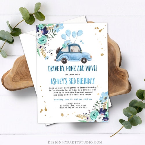 Editable Drive by Birthday Parade Invitation Drive by Adult | Etsy