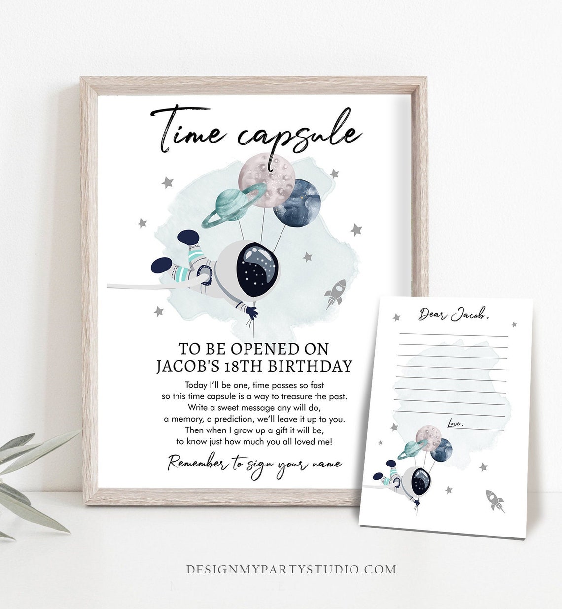 Editable Outer Space Time Capsule First Birthday Party - Etsy