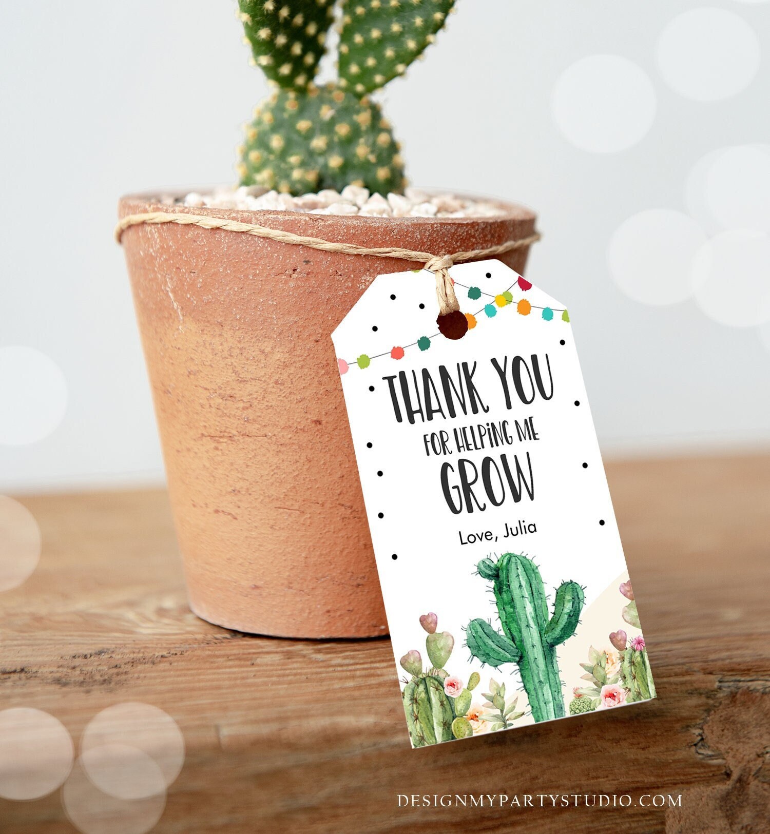 Editable Teacher Appreciation Favor Tags Thank You for Helping Me Grow ...