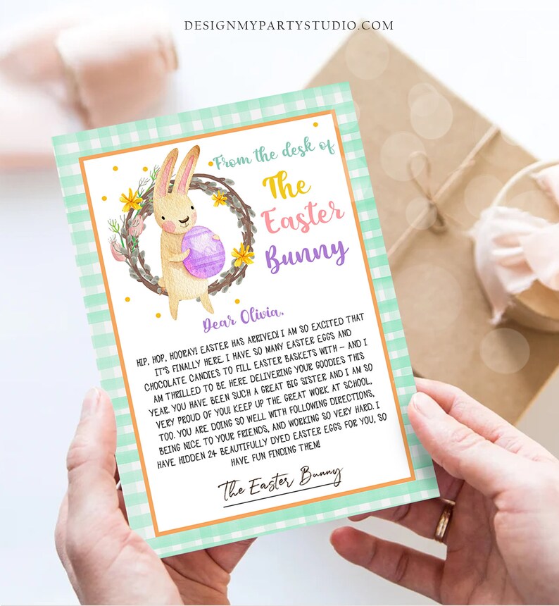 Editable Easter Bunny Letter Return Letter From the Desk of Easter ...
