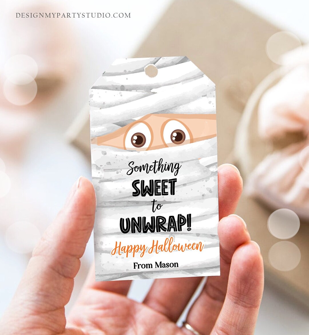 Editable Halloween Favor Tags Mummy Gift Tags Costume Party Trick or ...