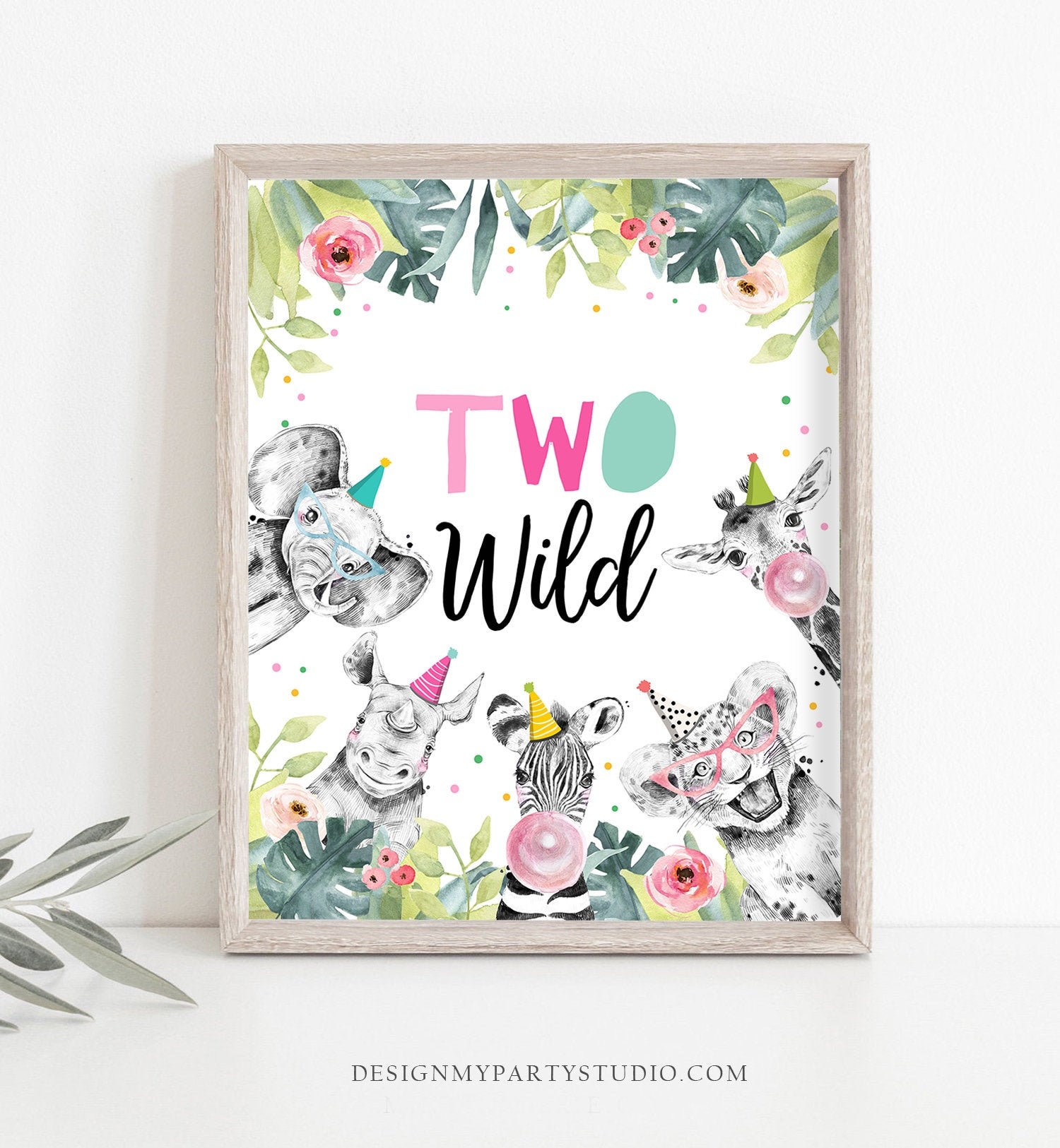 Two Wild Birthday Sign Party One Wild Year Second Birthday 2nd | Etsy