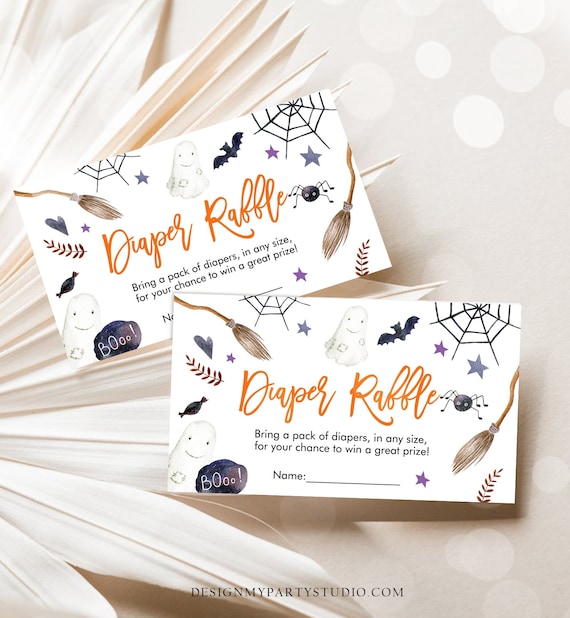 Editable Halloween Diaper Raffle Ticket Peek a Boo Halloween Baby ...