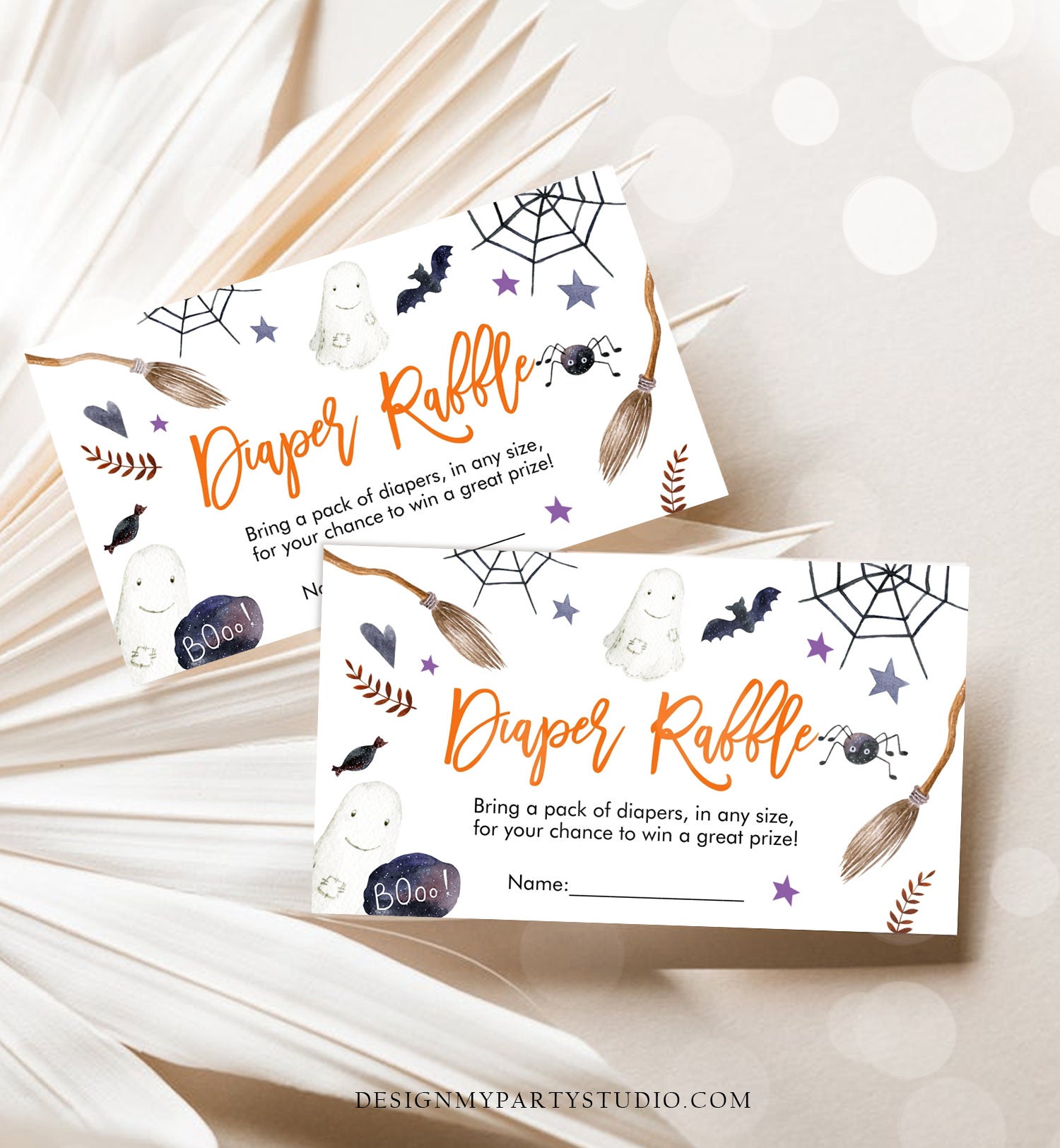 Editable Halloween Diaper Raffle Ticket Peek a Boo Halloween | Etsy