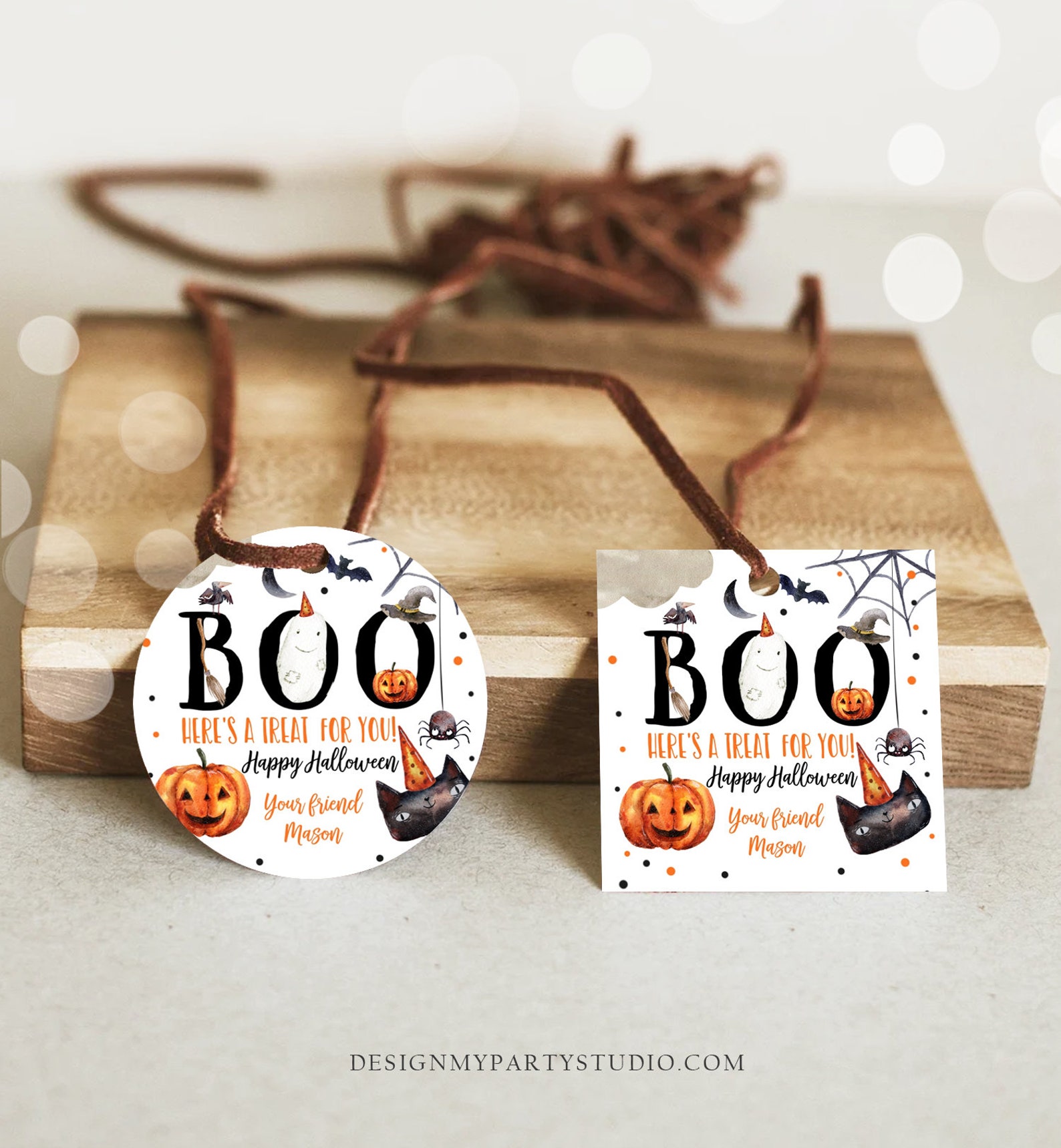 Editable Halloween Favor Tags Boo Gift Tags Costume Party - Etsy
