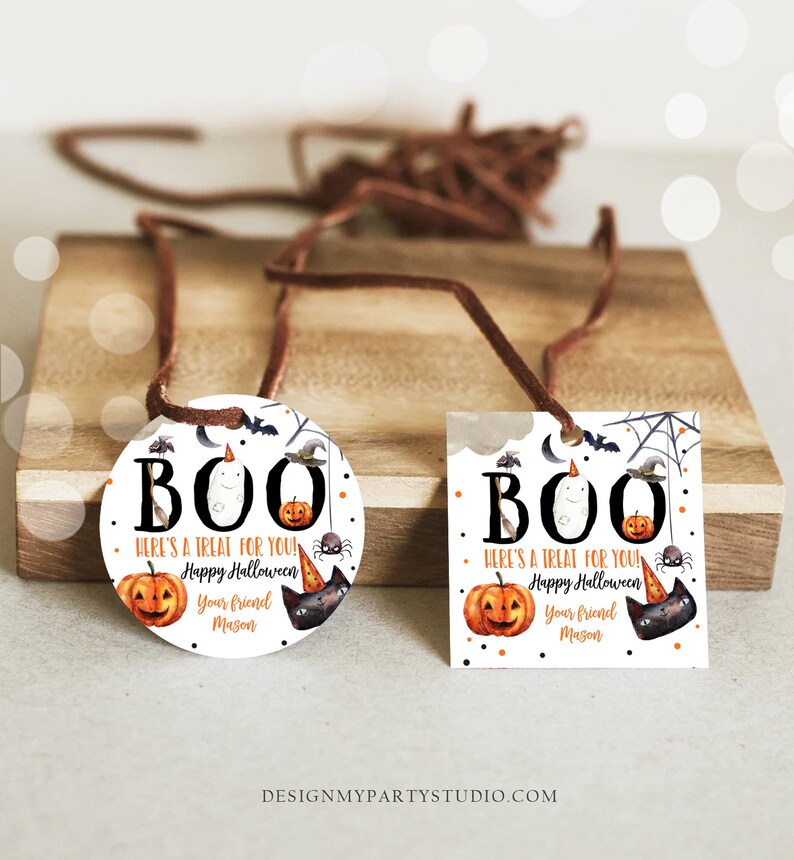 Editable Halloween Favor Tags Boo Gift Tags Costume Party - Etsy