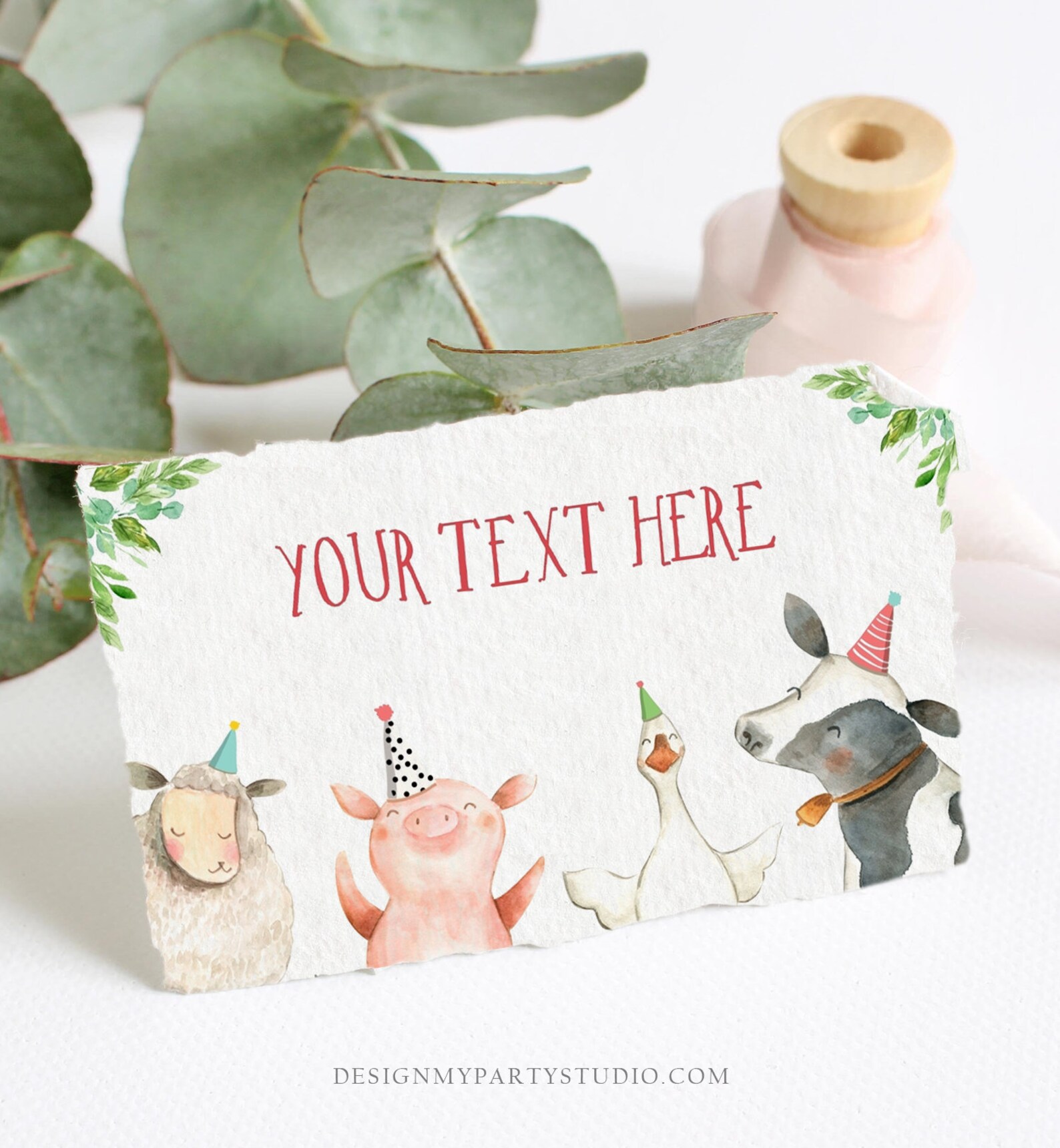Editable Farm Animals Food Labels Barnyard Birthday Food Cards - Etsy
