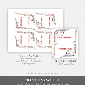 Editable Train Food Labels Train Place Card Tent Card Buffet Train ...