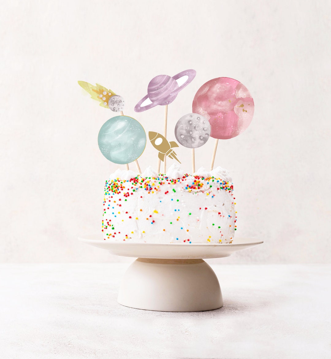 Printable Space Cake Topper Space Centerpieces Space Birthday Party ...