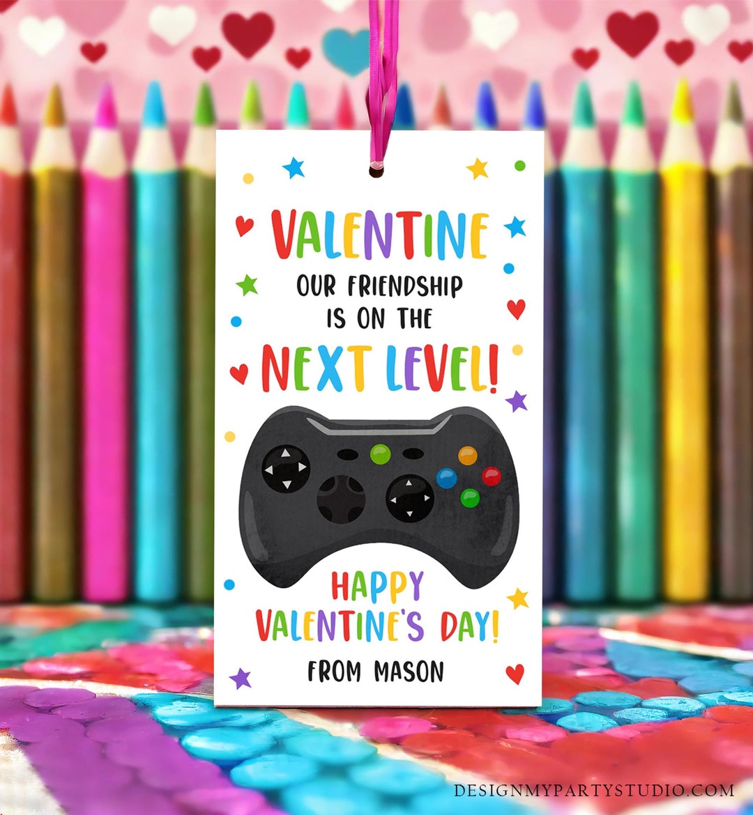 Editable Next Level Gaming Valentines Day Gift Tag Our Friendship Video ...