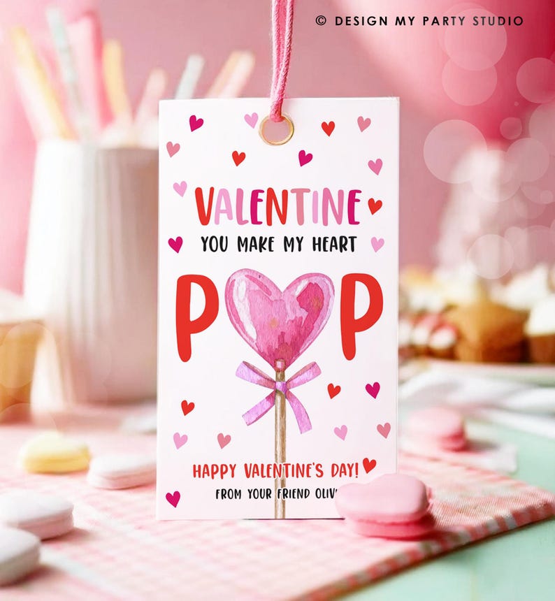 Editable Lollipop Valentines Tag Valentine's Day Gift Tag You Make My ...