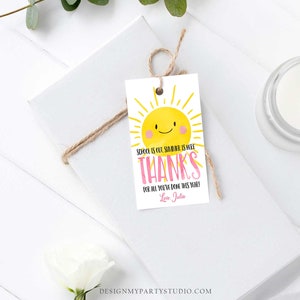 Editable Teacher Appreciation Gift Tags Sunshine Thank You Tag Schools ...