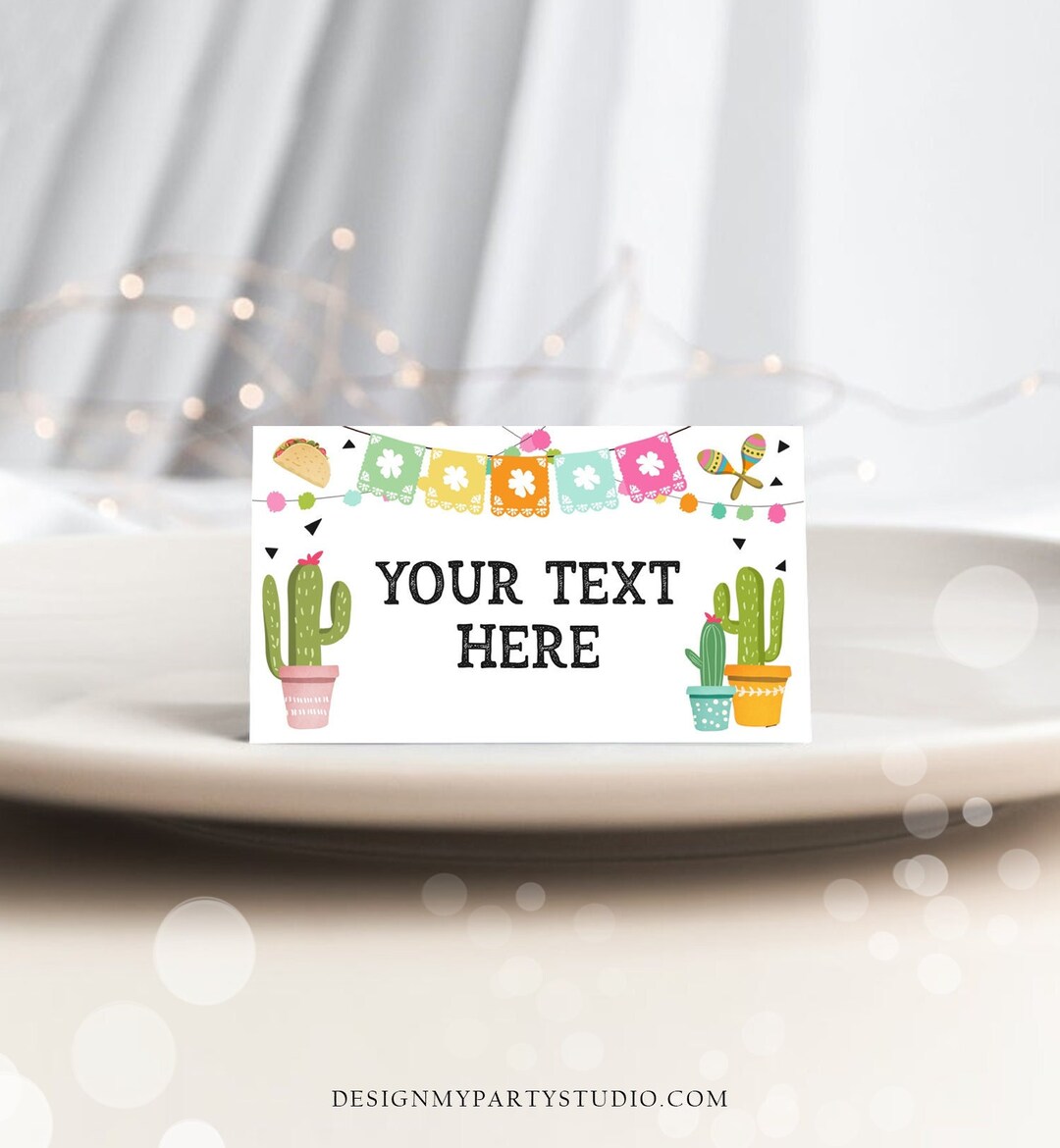 Editable Fiesta Taco Food Labels Fiesta Party Place Tent Birthday Baby ...