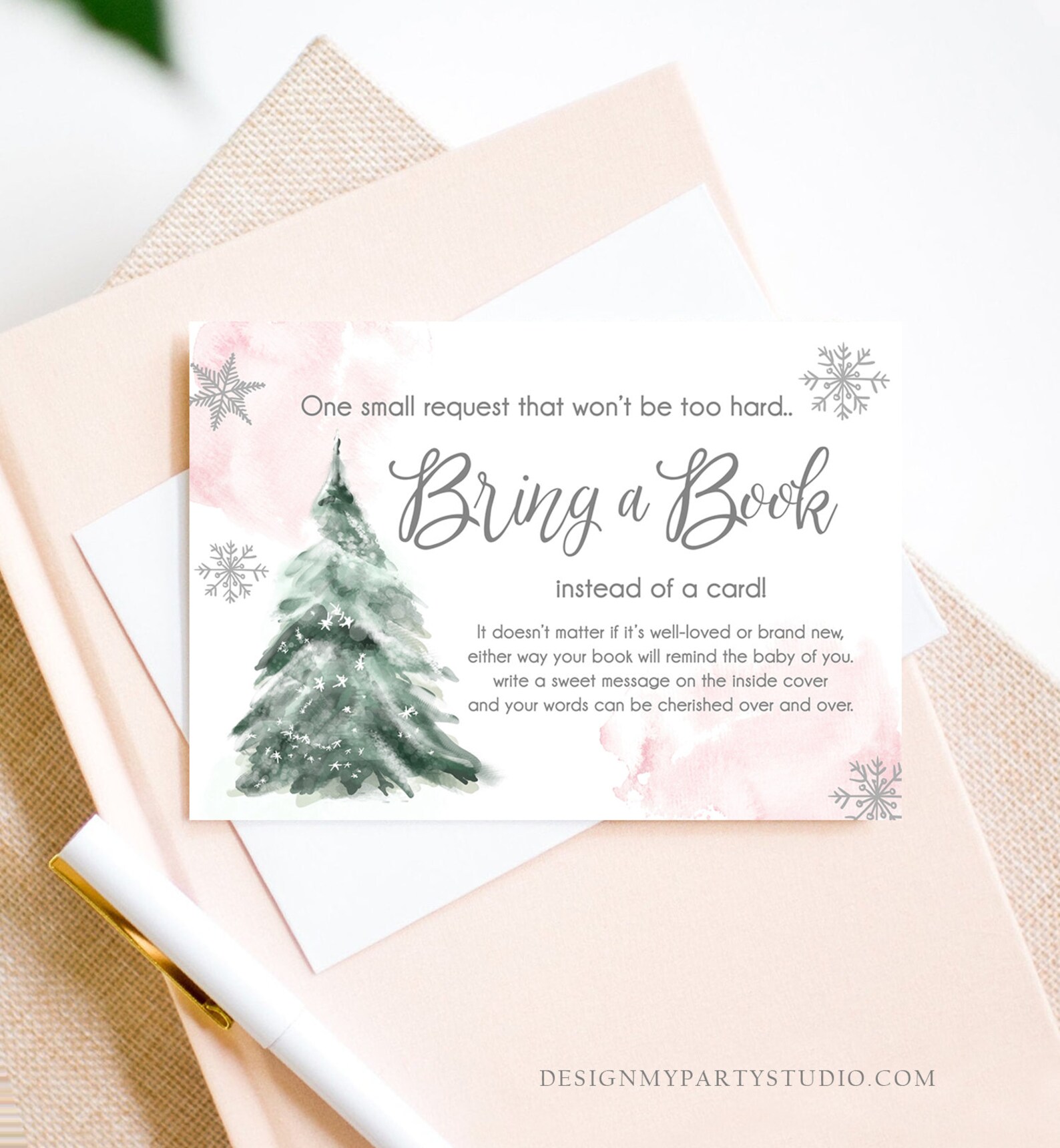 Editable Bring a Book Card Baby It's Cold Outside Baby | Etsy