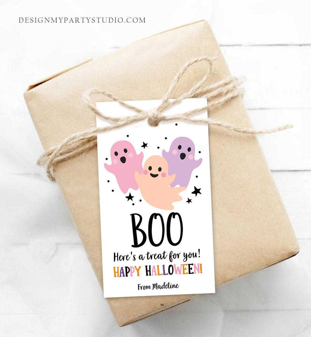 Editable Halloween Favor Tags Boo Gift Tags Costume Party Trick or ...
