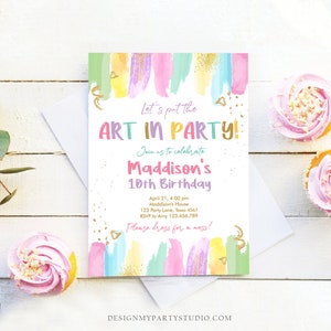 Editable Art Party Invitation Art Birthday Invite Painting Party Craft ...