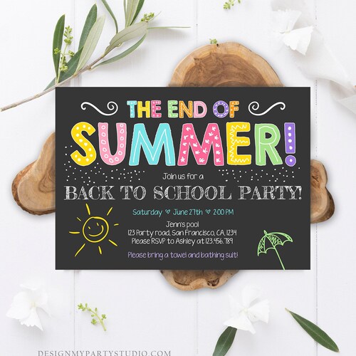 EDITABLE Back to School Party Invitation Printable Digital - Etsy