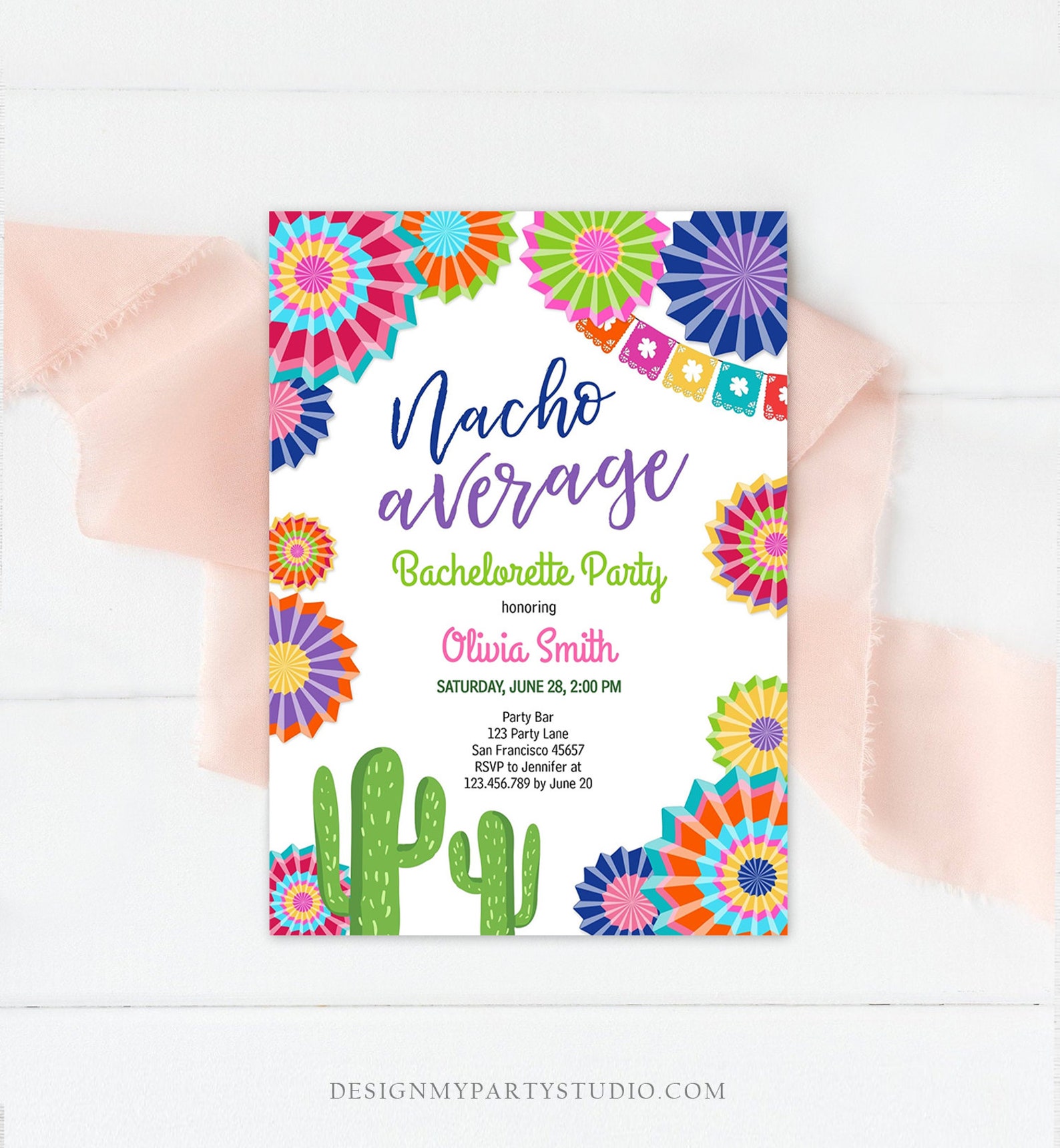 Editable Fiesta Nacho Average Bachelorette Party Invitation | Etsy