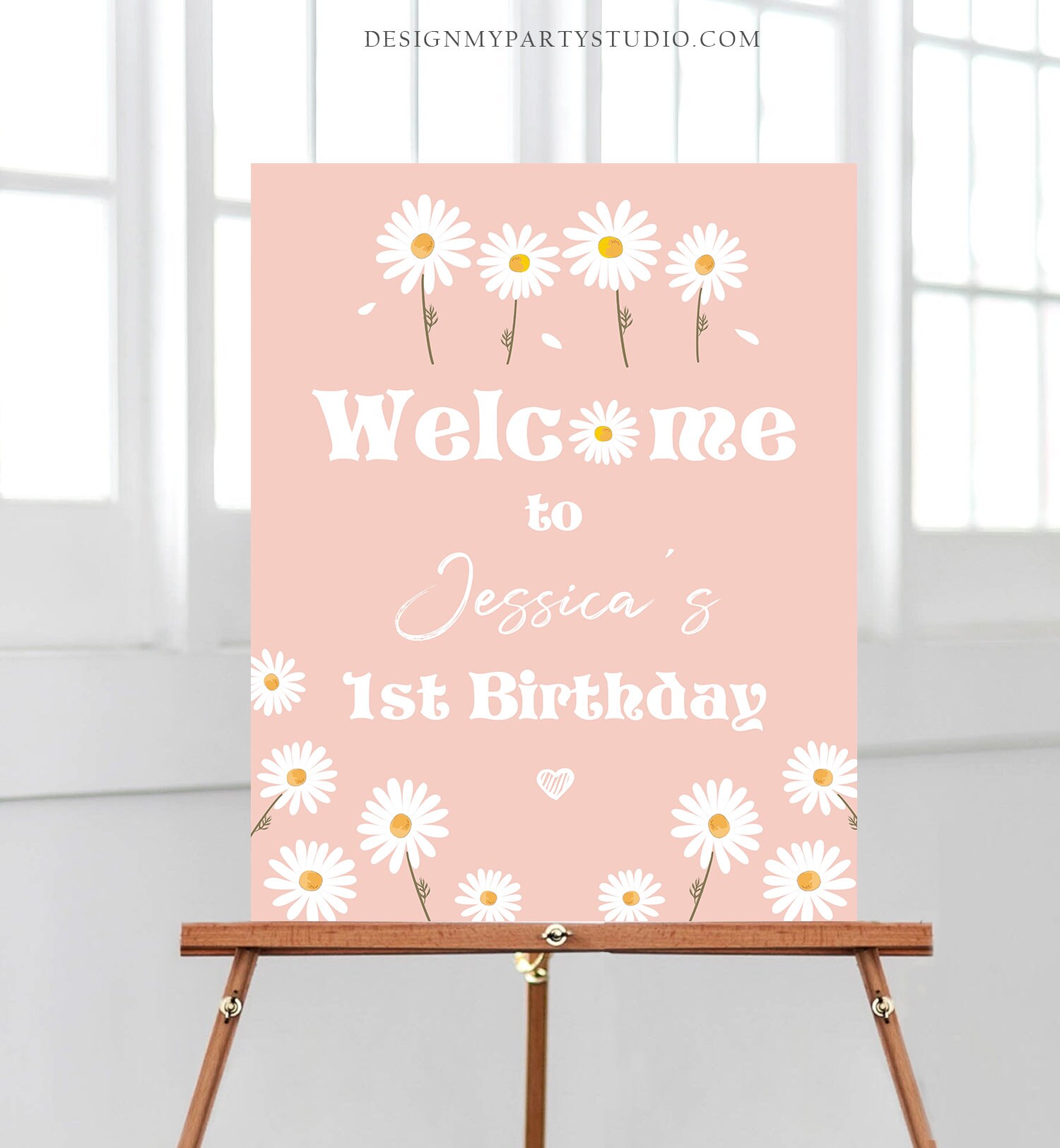 Editable Daisy Birthday Welcome Sign Floral Boho Birthday - Etsy