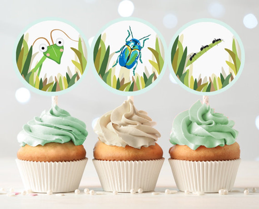 Bug Cupcake Toppers Favor Tags Bug Birthday Party Decoration Insect ...