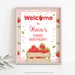 Editable Strawberry Welcome Sign Strawberry Birthday Party - Etsy
