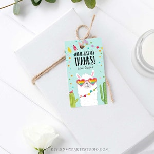 Editable Llama Favor Tags Llama Thank You Tags Fiesta Cactus Alpaca ...