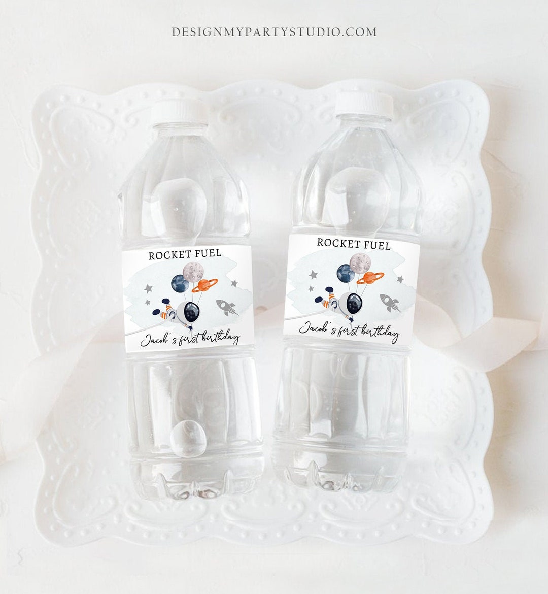 Editable Outer Space Water Bottle Labels Galaxy Party Decor Space ...