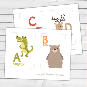 Animal Alphabet Card Set Alphabet Flash Cards Abc Nursery Wall Cards ...