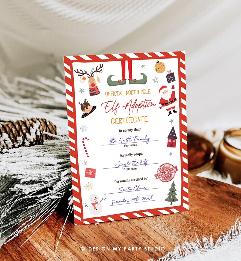 Editable Elf Adoption Certificate Adopt an Elf Letter Activity ...