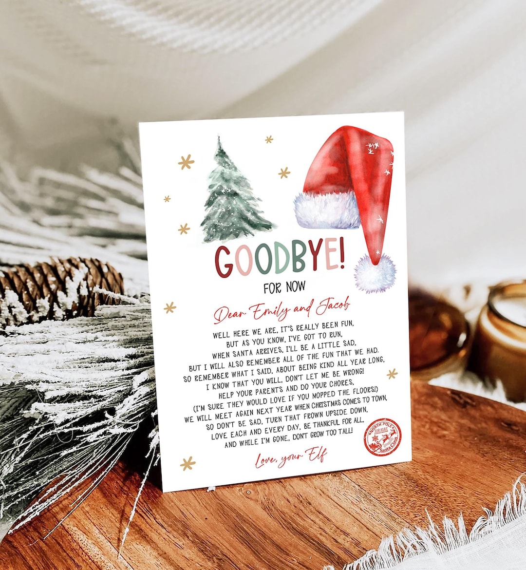 Editable Elf Goodbye Letter Departure Letter Christmas Goodbye From ...