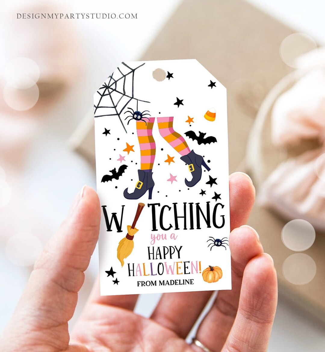 Editable Halloween Favor Tags Witching You a Happy Halloween Trick or ...