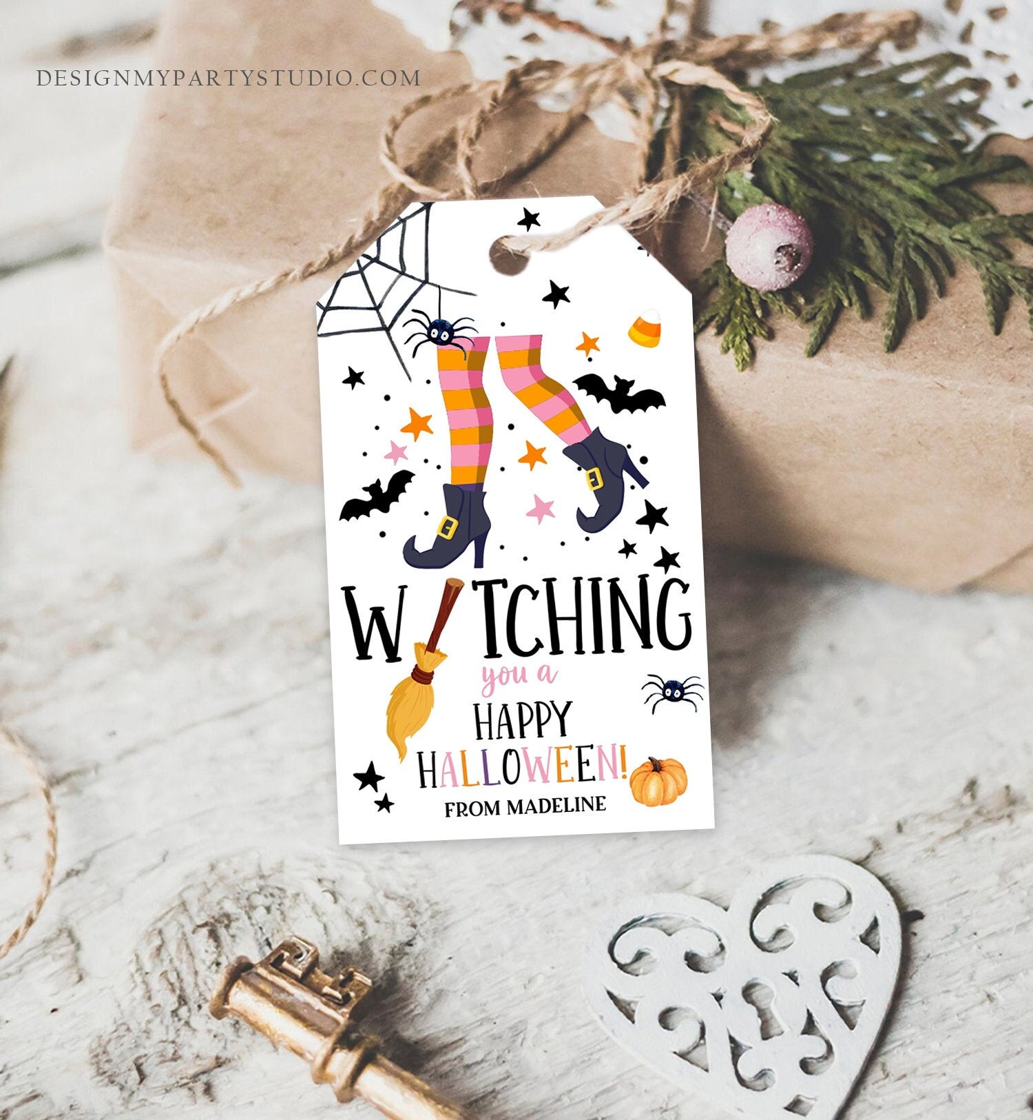 Editable Halloween Favor Tags Witching You a Happy Halloween Trick or ...