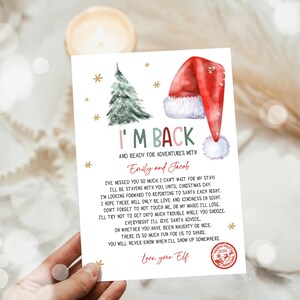 Editable Elf I'm Back Arrival Letter Return Letter Christmas Elf Elf ...