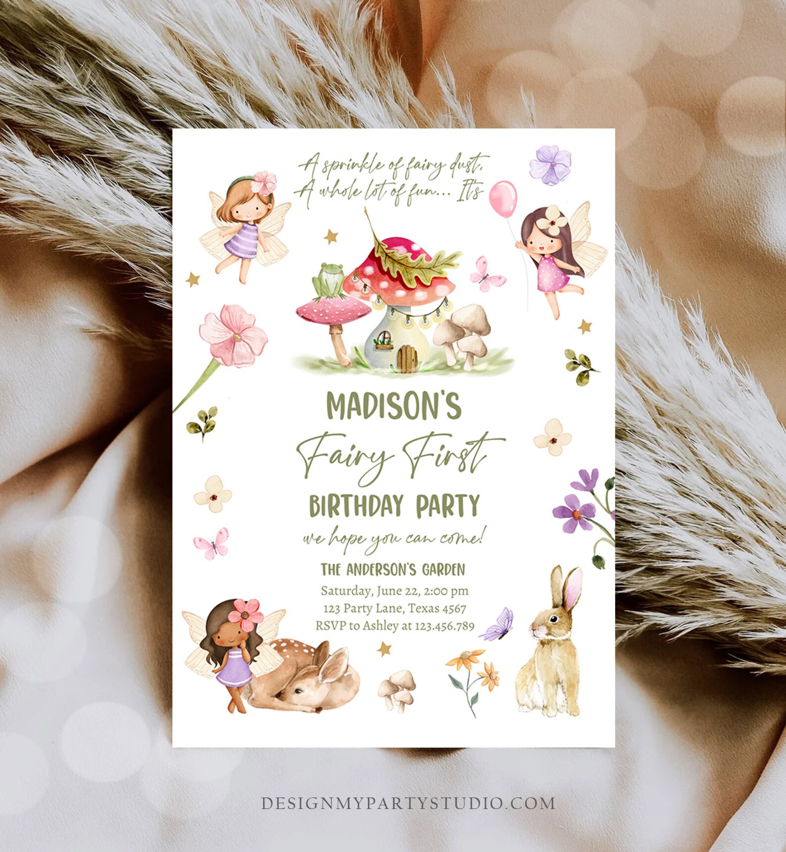 Editable Fairy Birthday Invitation Whimsical Enchanted Pixie - Etsy