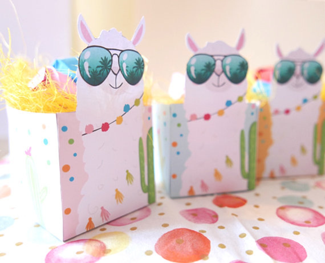 Printable Llama Favor Boxes Llama Birthday Decor Whole Llama - Etsy
