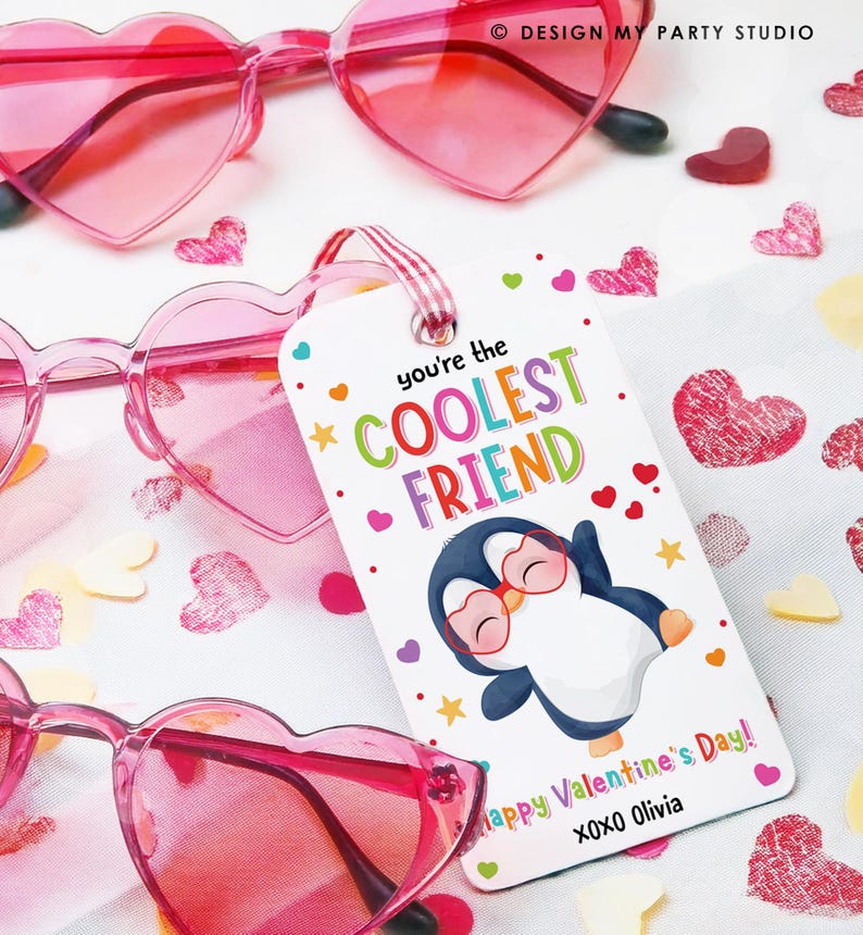 Editable You're the Coolest Friend Valentines Day Gift Tag Valentine ...