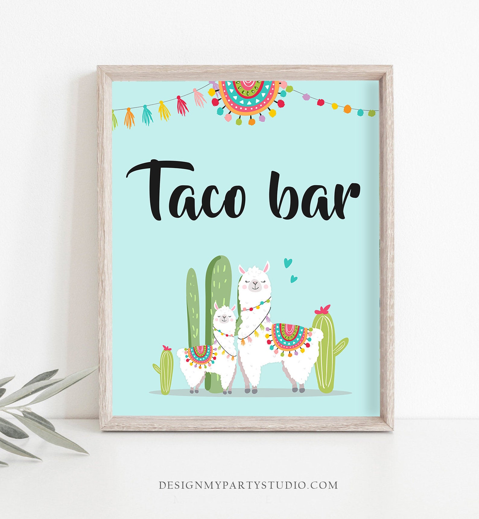 Llama Taco Bar Sign Fiesta Theme Baby Shower Couples Shower | Etsy