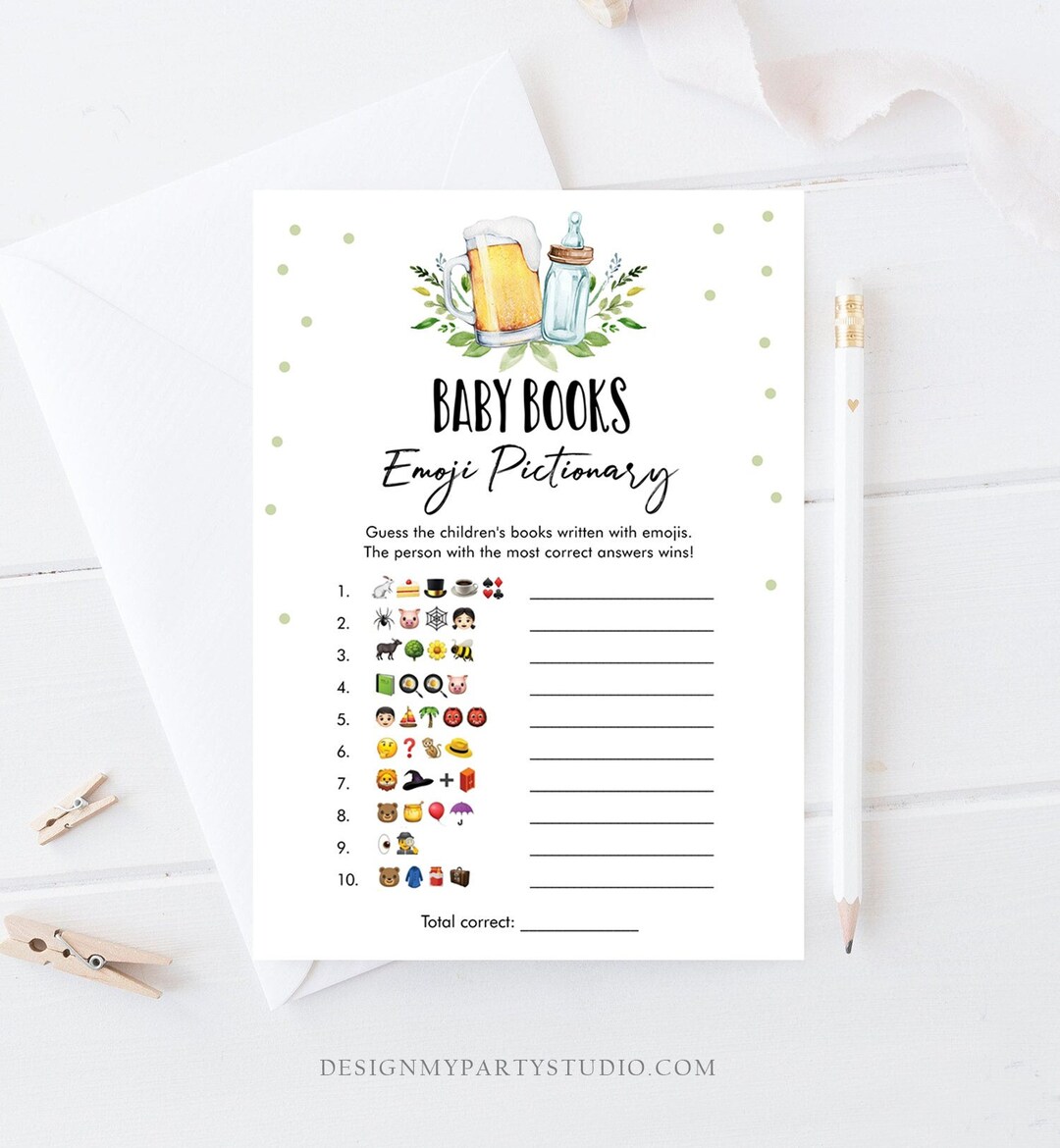 Editable Emoji Pictionary Baby Shower Juego Libros para bebés - Etsy México