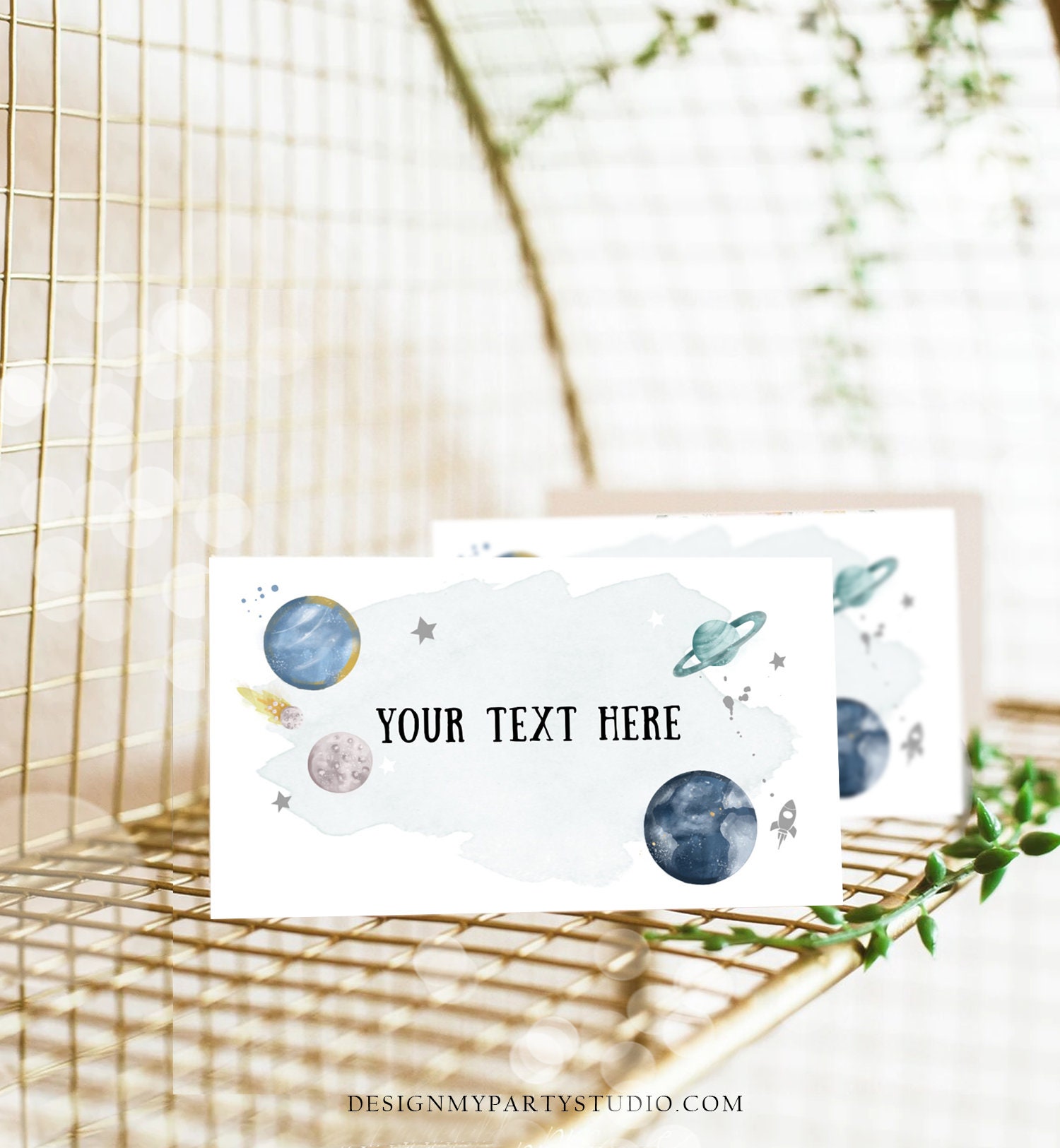 Editable Outer Space Food Label Birthday Galaxy Insert Card Label Place ...