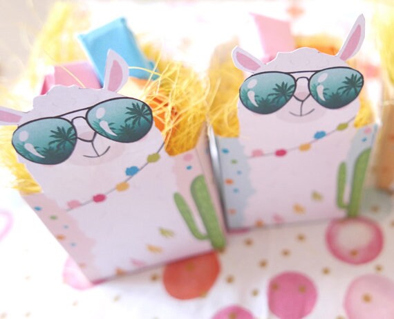 Printable Llama Favor Boxes Llama Birthday Decor Whole Llama | Etsy